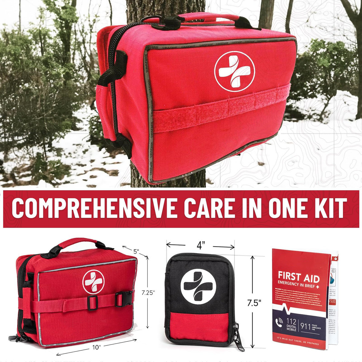 Latitude Run® 238 Pcs Comprehensive Premium Survival First Aid Kit - Medical Emergency Kit For ...